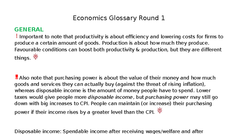Economics Glossary: Key Terms and Concepts Explained - Studocu