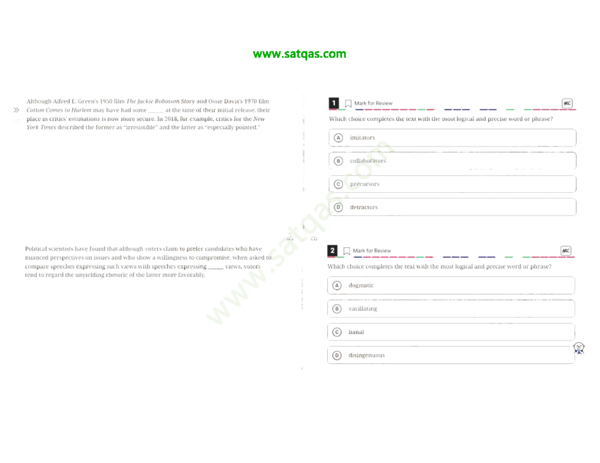 32024 DSAT B Verbal Exam Review Module 2 Insights and Analysis - Studocu