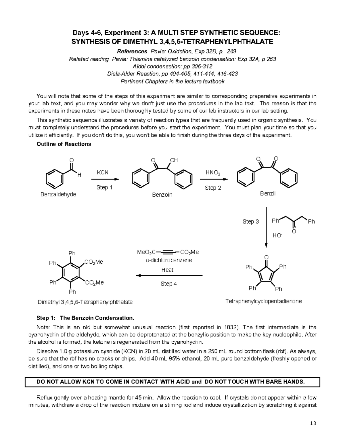 Orgo 2 Exp 3: Multi-Step Synthesis of Dimethyl via Benzoin Condensation ...