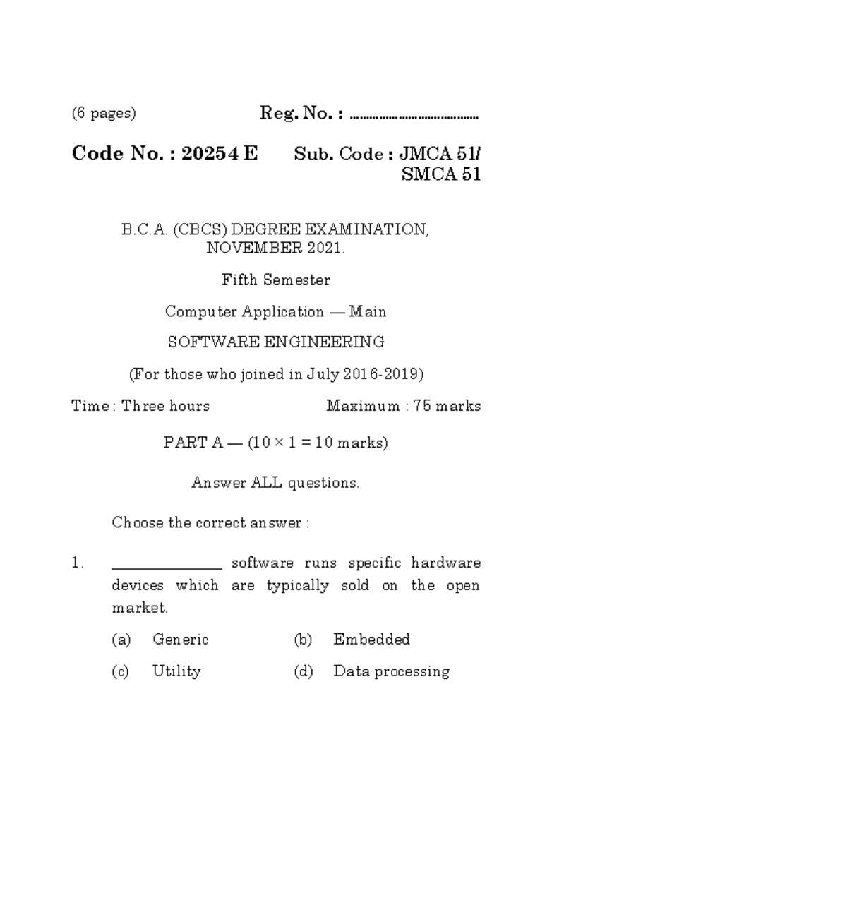 JMCA 51 Software Engineering Exam Notes - Nov 2021 - Studocu