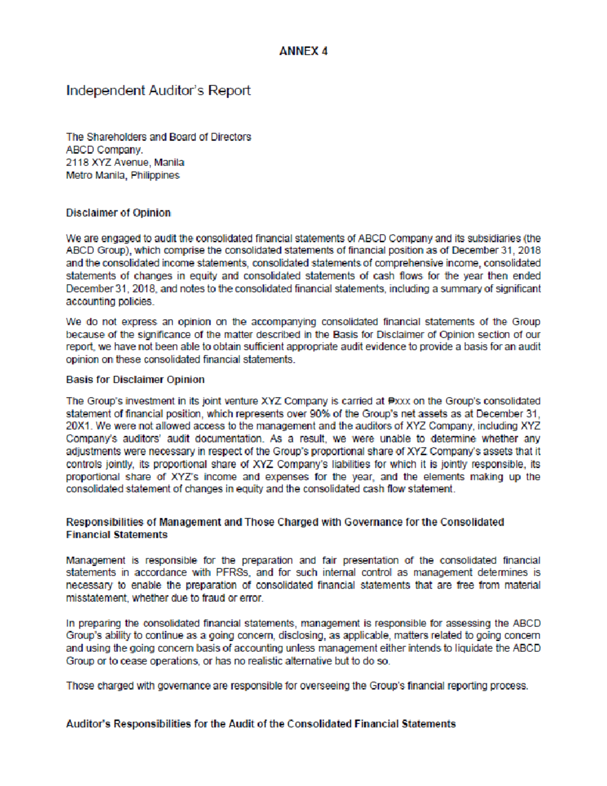 Disclaimer of Opinion - Accountancy - Studocu