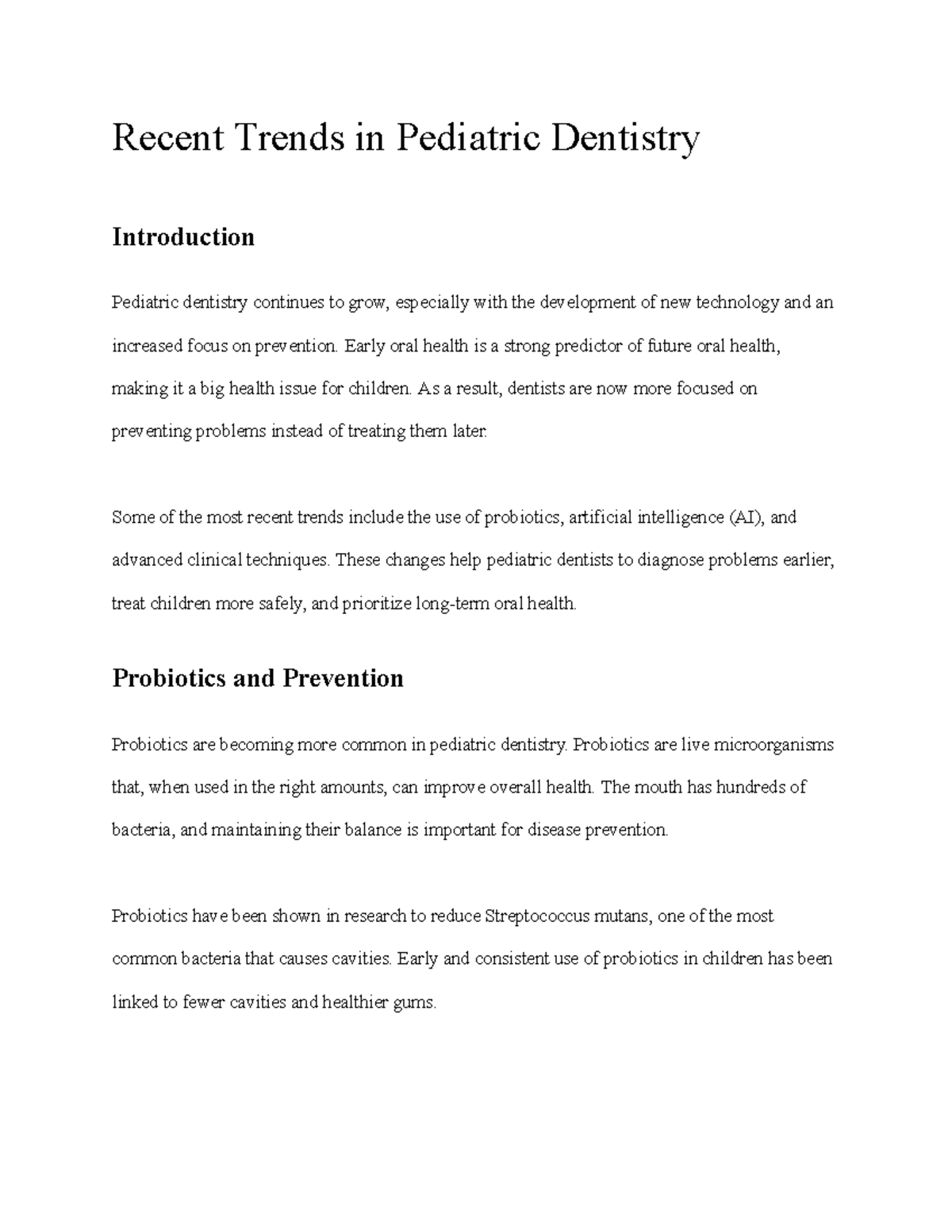 Recent Trends in Pediatric Dentistry - CDS Insights and Innovations ...