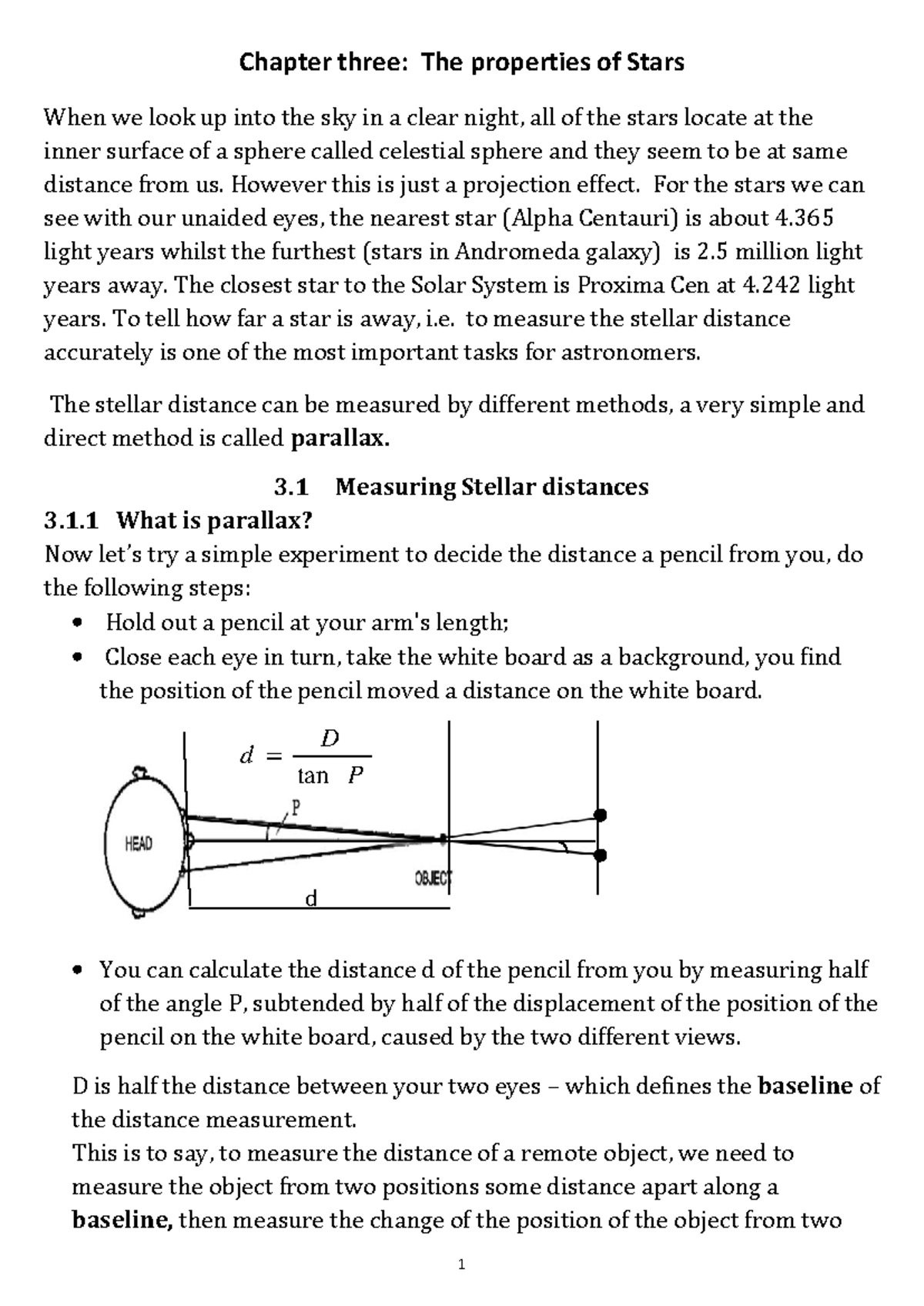 Lecture notes, lecture Stars - Chapter three: The properties of Stars ...