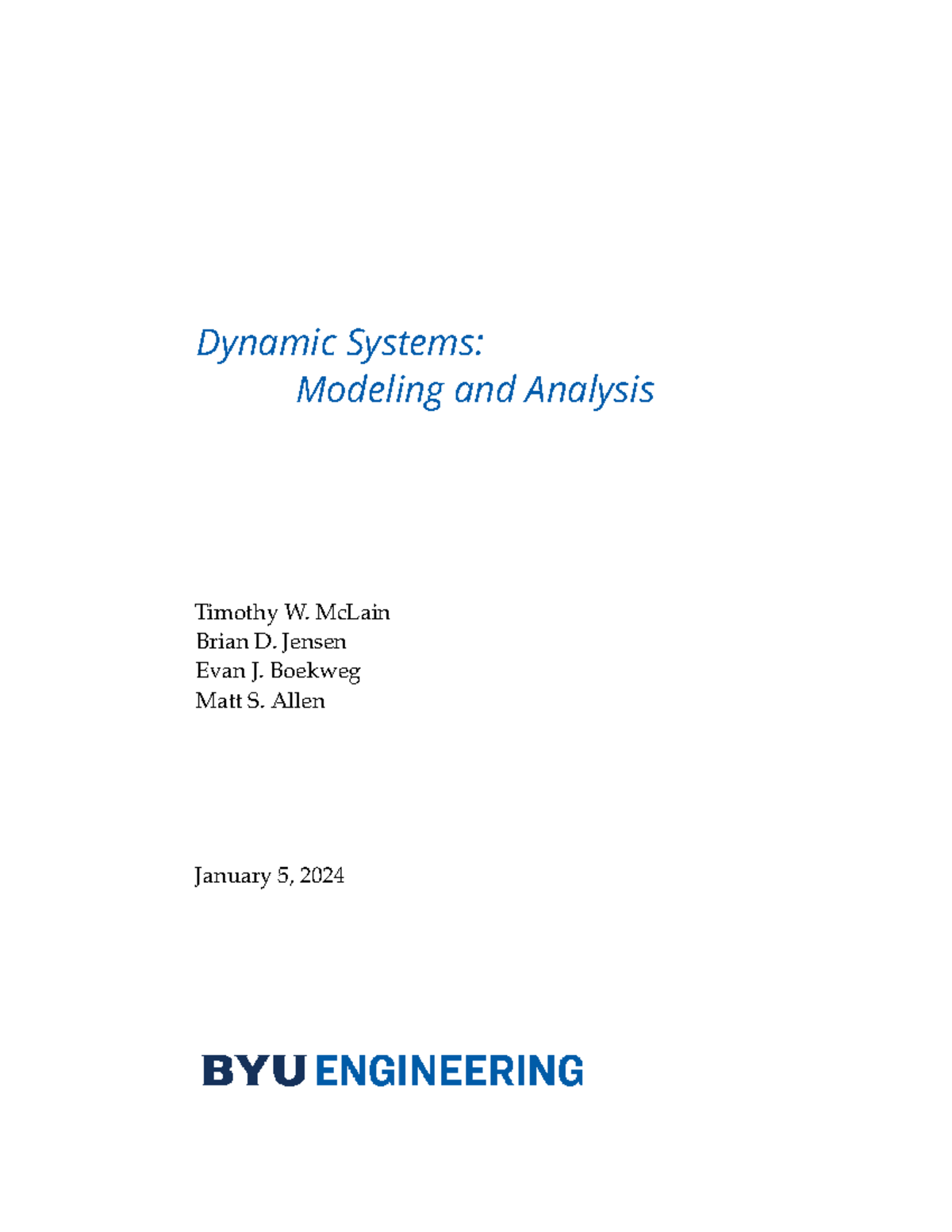 Dynamic Systems (ENGR 101): Comprehensive Modeling & Analysis Guide ...