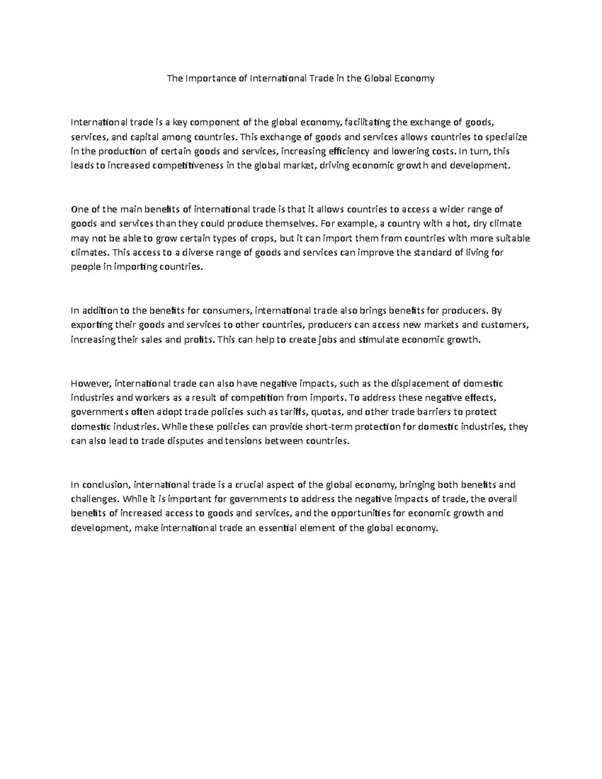 The Role of International Trade in the Global Economy: Key Insights ...