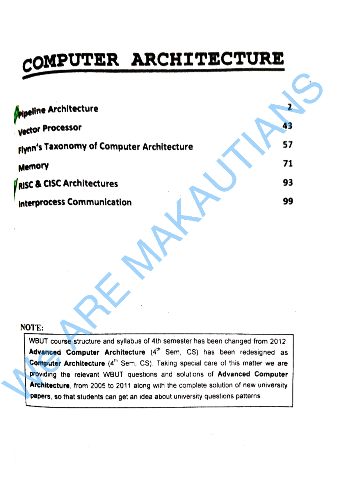 Computer Architecture [PCC-CS402] - COMPUTER ARCHITECTURE 2 ...