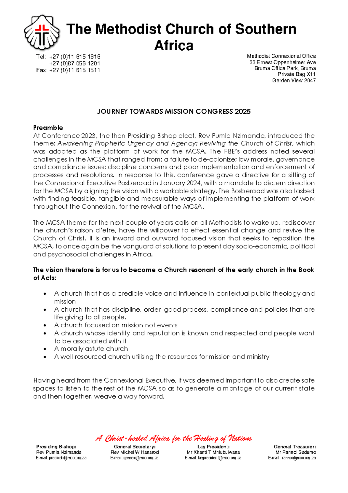 Chapter 5: Reviving the Church - MCSA Mission Congress 2025 - Studocu