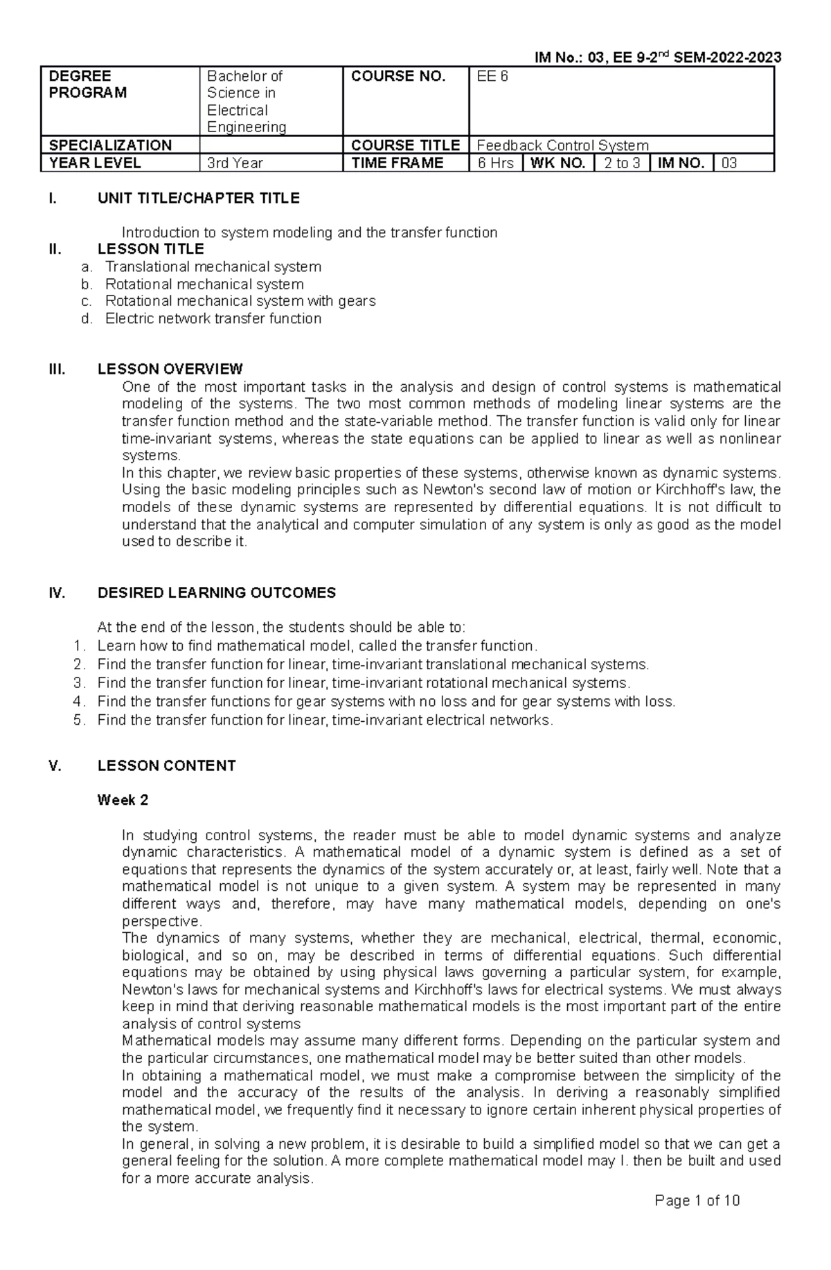 PEC Standard IM 02 2022: Electrical System Design Basics - Studocu