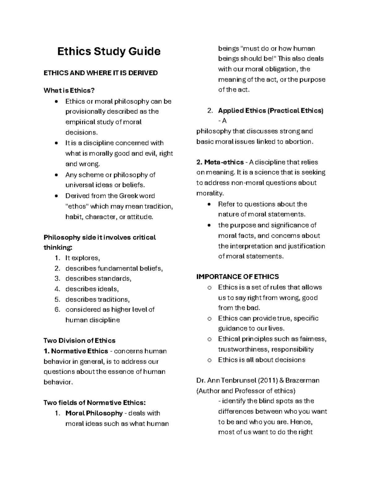 Ethics Study Guide: Understanding Moral Philosophy and Its Applications ...
