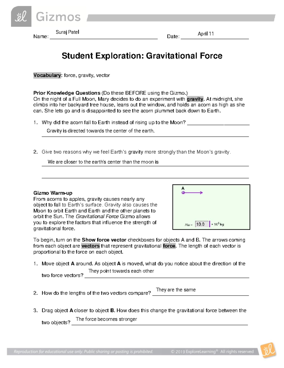 Kami Export - Gravitational Force SE - Name: ______________________________________ Date: - Studocu