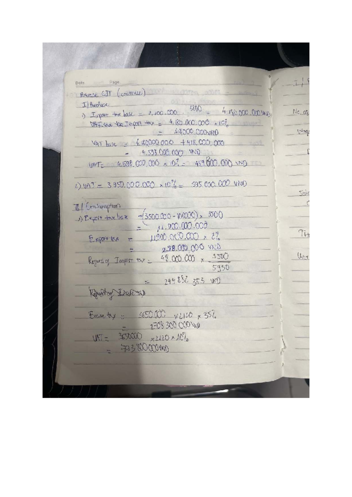 CIT 2303 Exercise: Import & Export Tax Calculations - Studocu