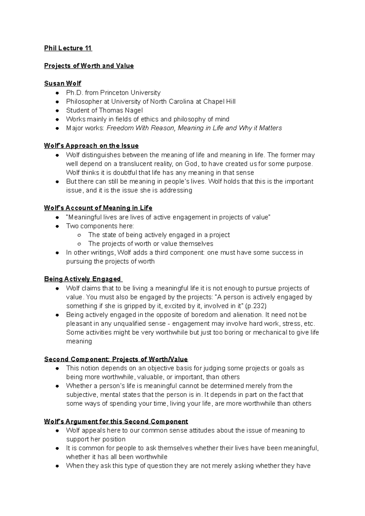 Phil Lecture 11 - DR. KENNETH FERGUSON - Phil Lecture 11 Projects of ...