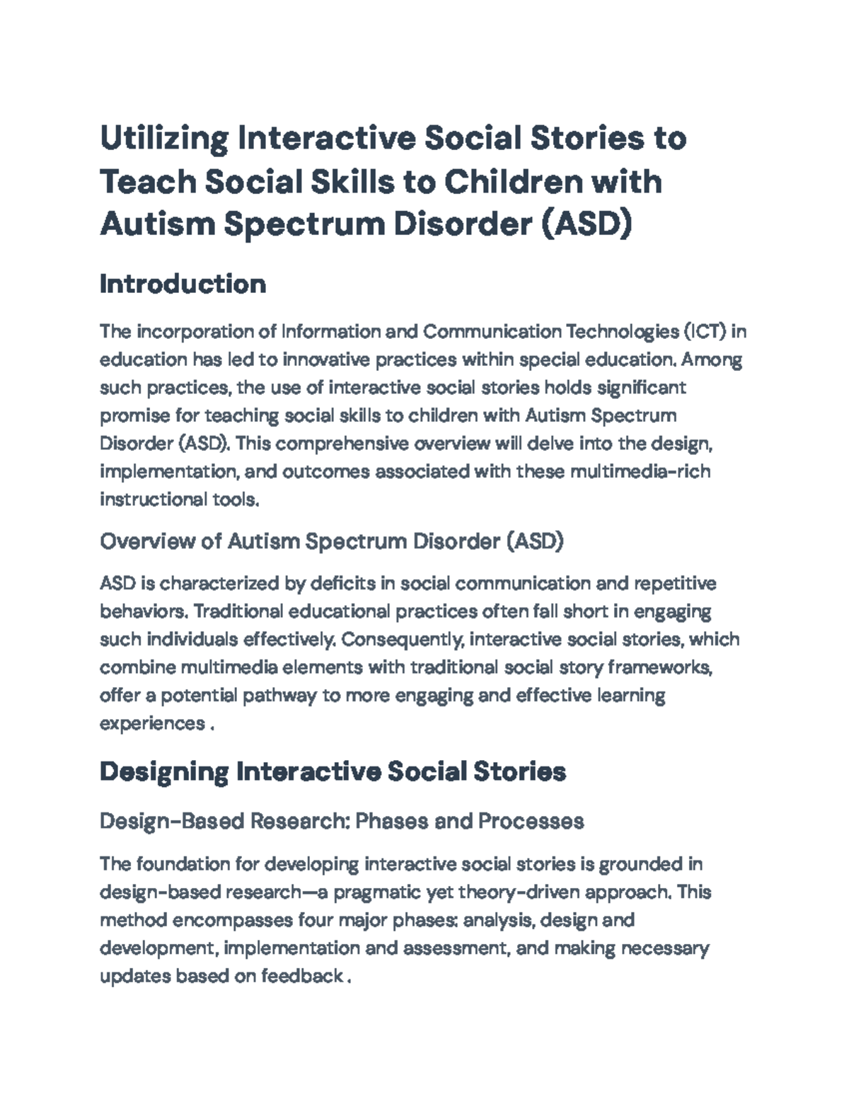 Interactive Social Stories for Teaching Social Skills to Children with ...