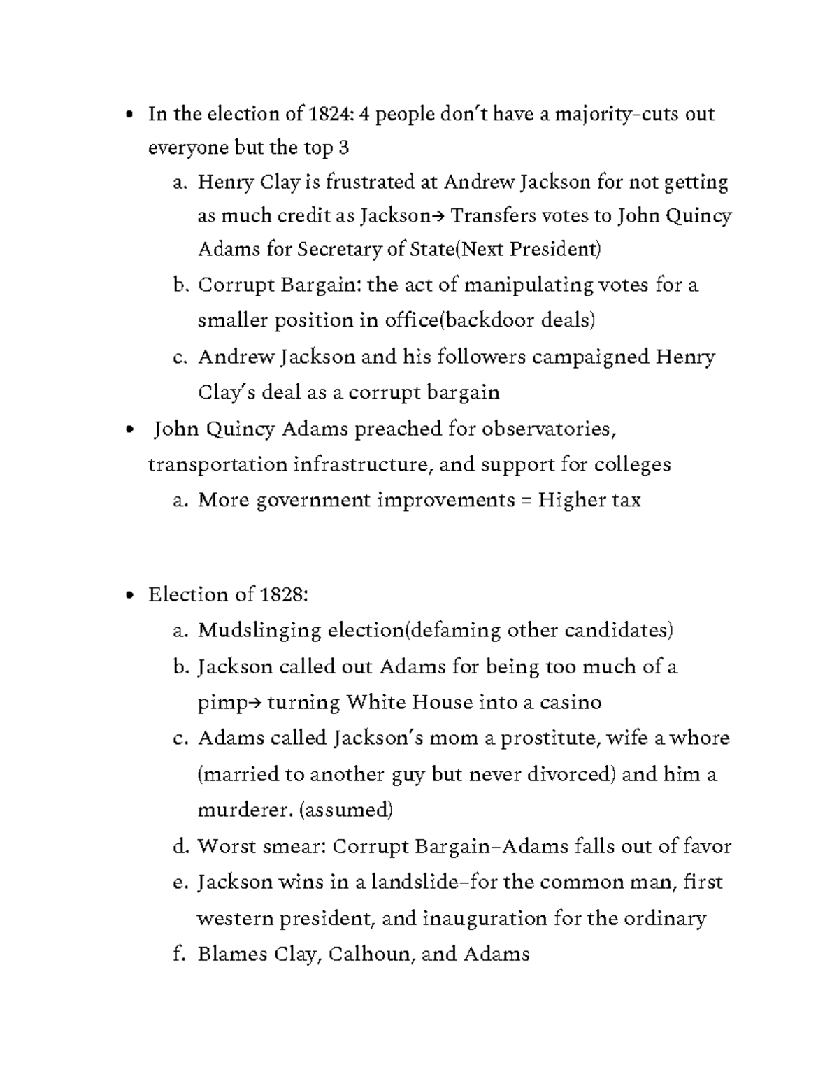 US Elections and Policies: The Era of Jackson and Adams (HIST 101 ...