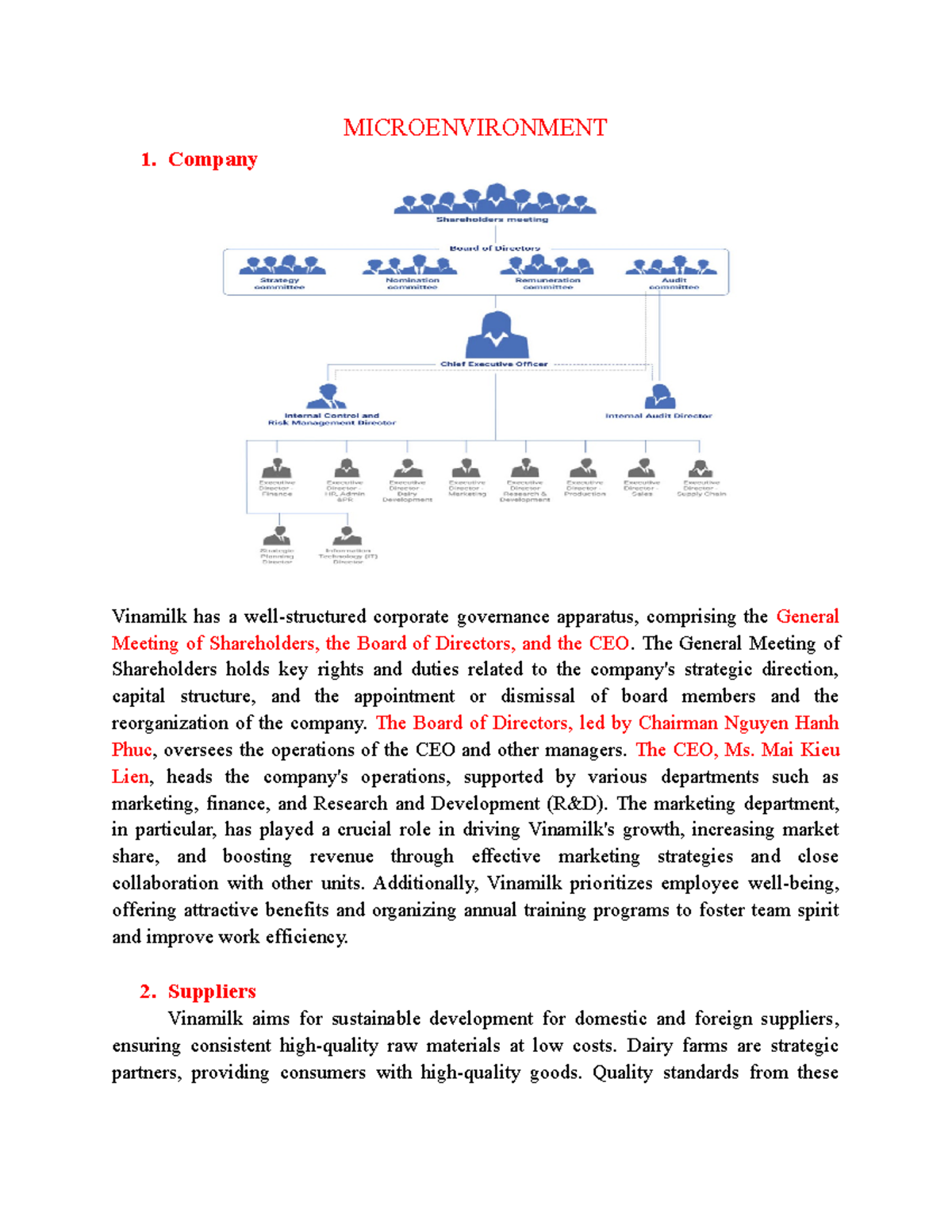 Macro and Micro Environmental Analysis of Vinamilk (MGMT 101) - Studocu