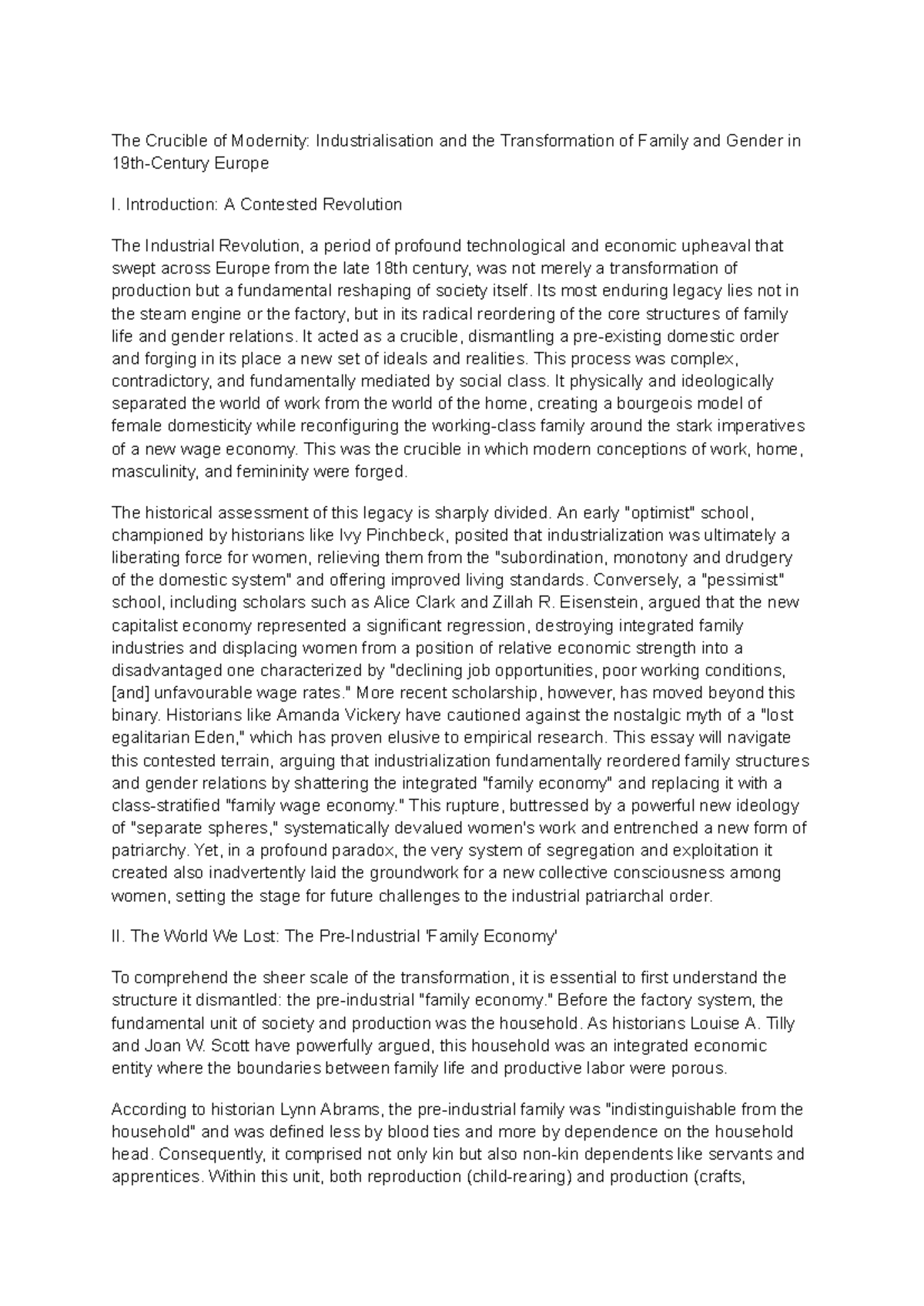 HME 201 - The Impact of Industrialization on Family & Gender Roles ...