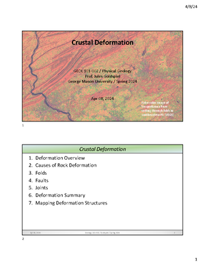 GEOL 101-002 Sp2024 Lecture 25 slides - Planetary Geology Apr 24, 2024 GEOL 101-002 / Physical ...