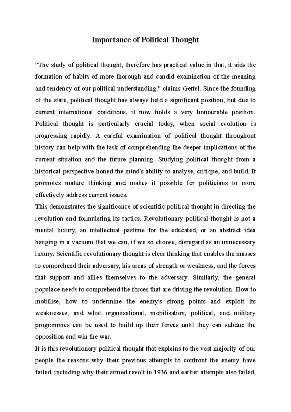 Political Thought's Role in Modern Revolution: A Critical Analysis ...
