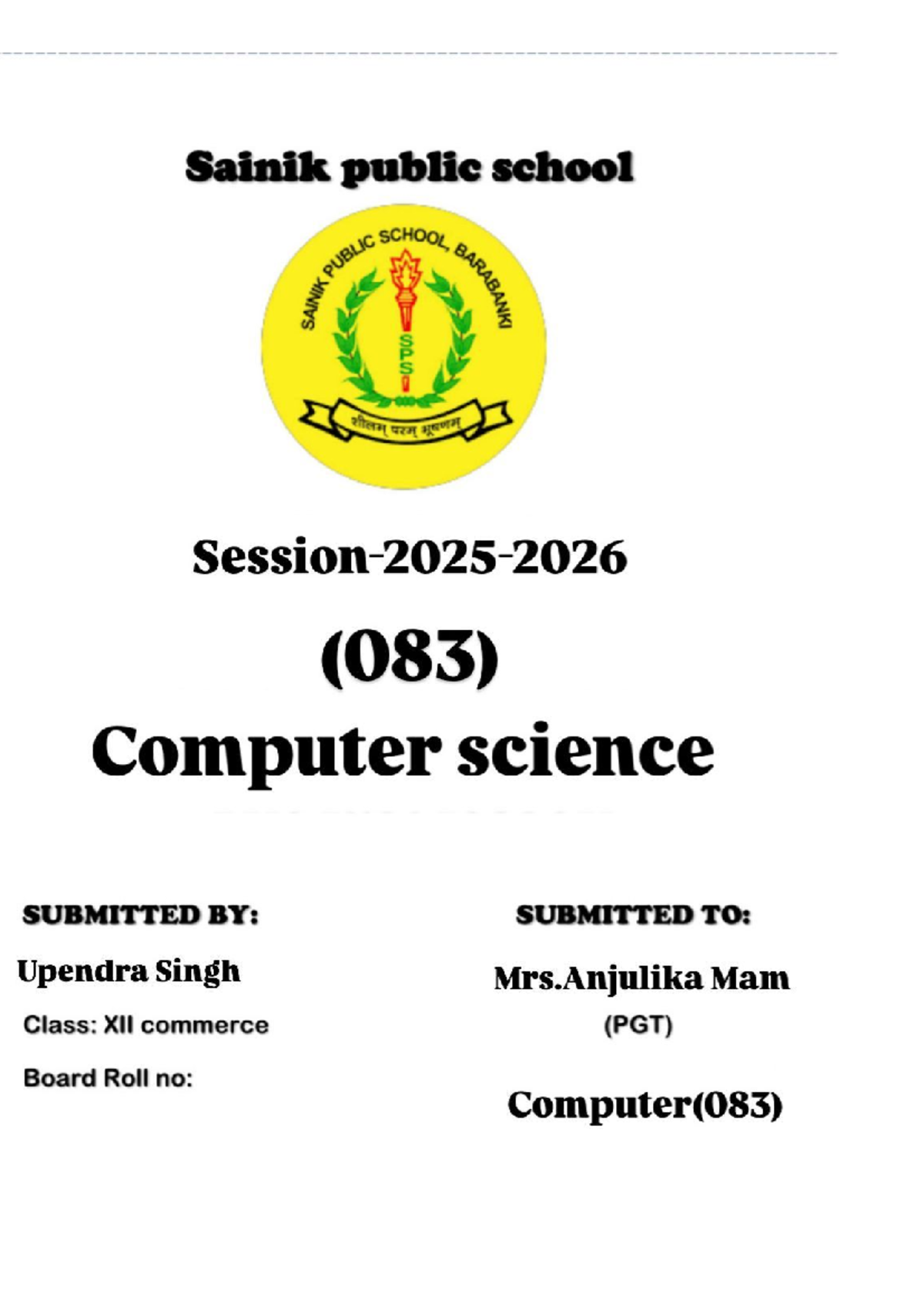 C.S. Project: Café Management System - Class 12 (Commerce) - Studocu