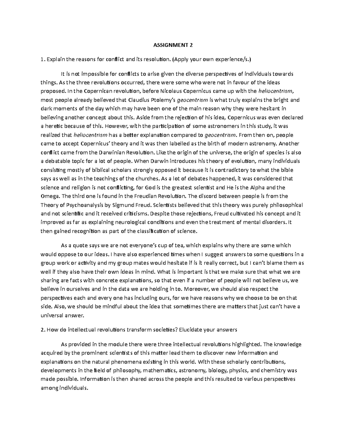 Sts assignment 2 - ..... - ASSIGNMENT 2 Explain the reasons for ...