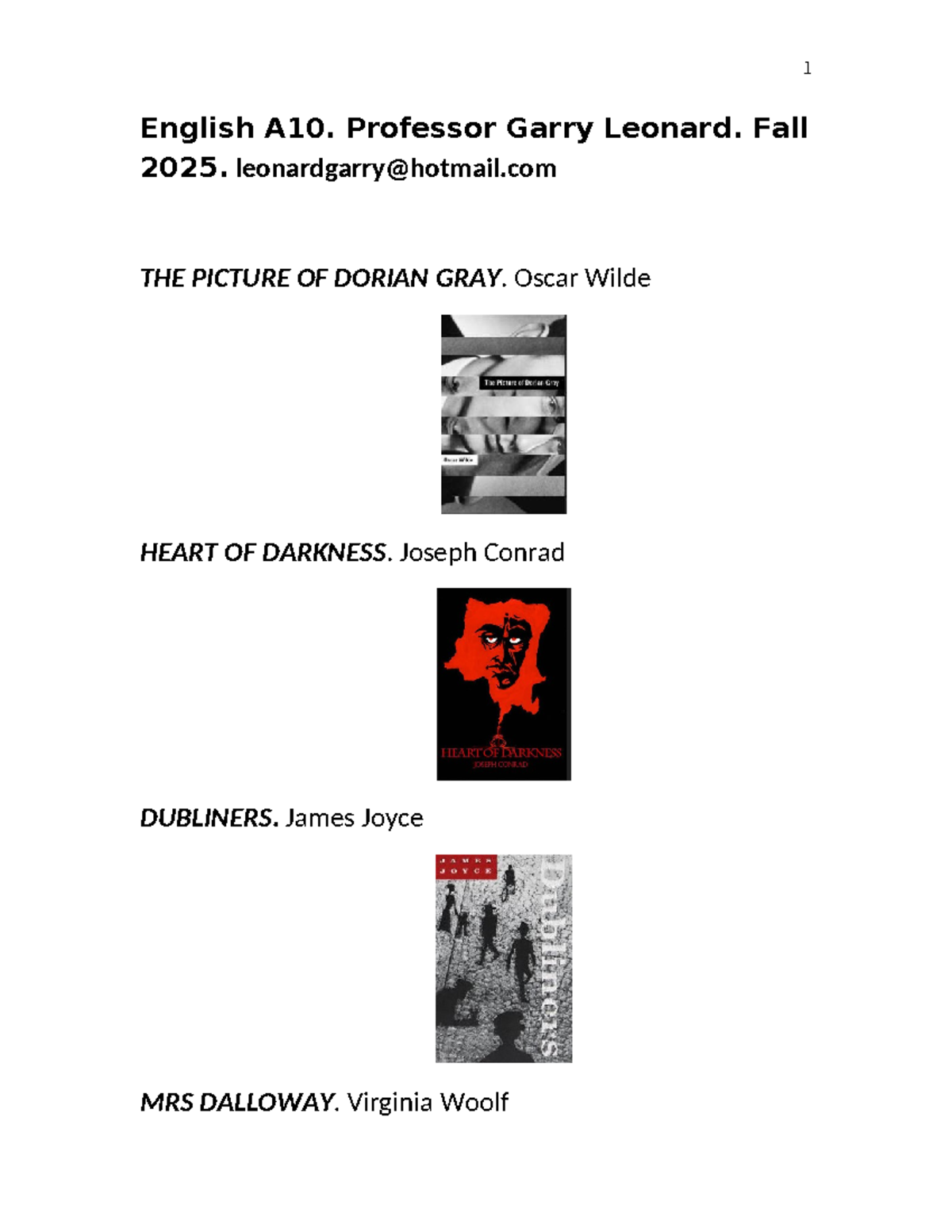 English A10: Fall 2025 Syllabus - Key Texts & Exam Details - Studocu