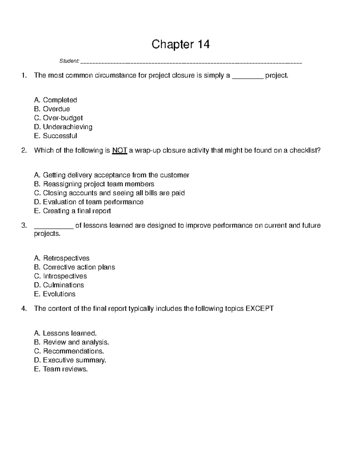 Chapter 14 - assignment - Chapter 14 _Student: - Studocu