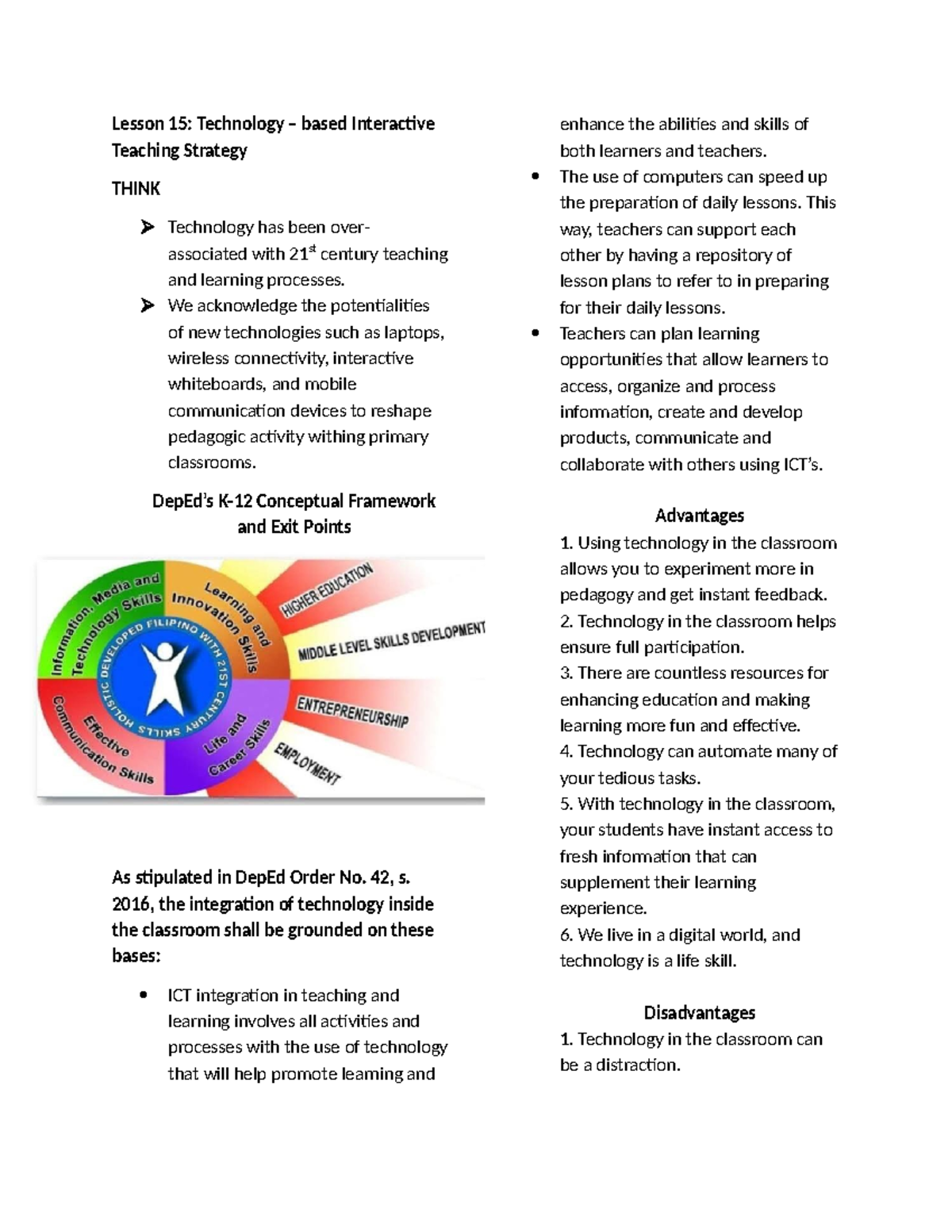 Reviewer in lesson 15 Socstud - Lesson 15: Technology – based ...