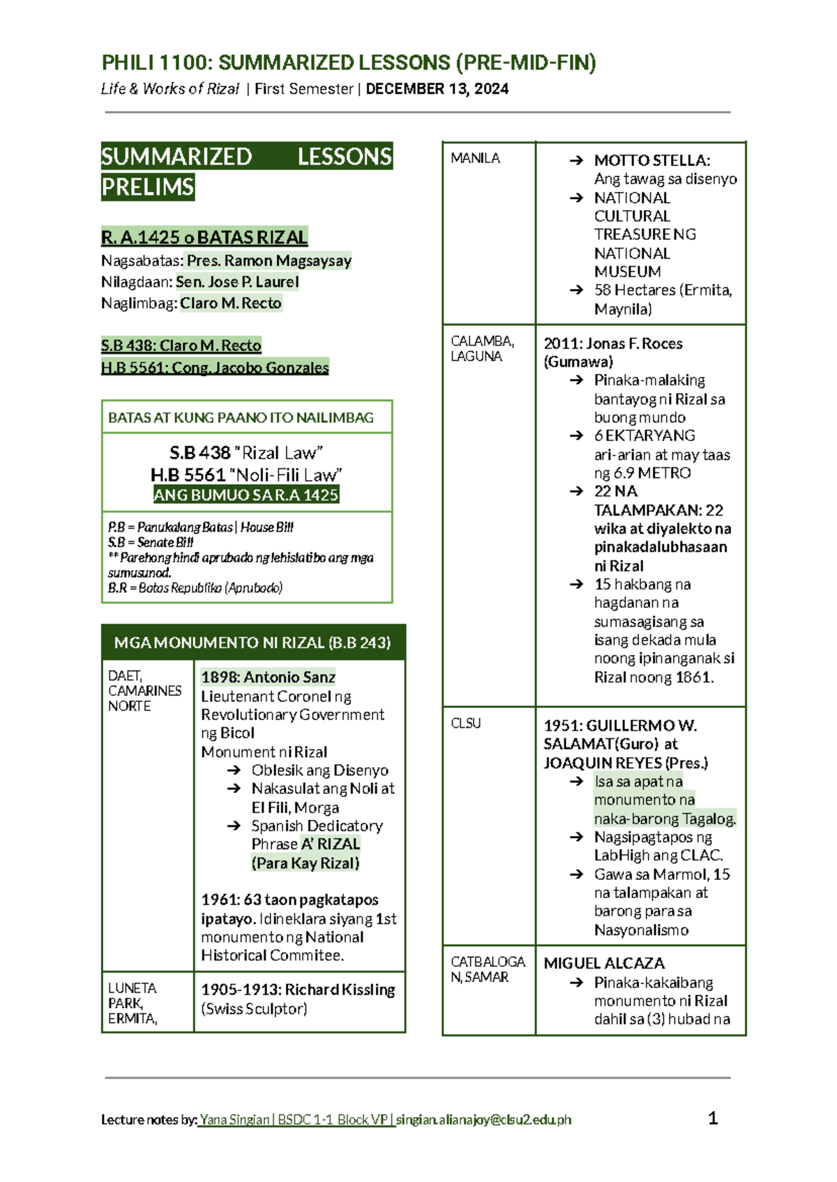 PHILI 1100: LESSONS SUMMARY (Prelims and Finals Review) - Studocu