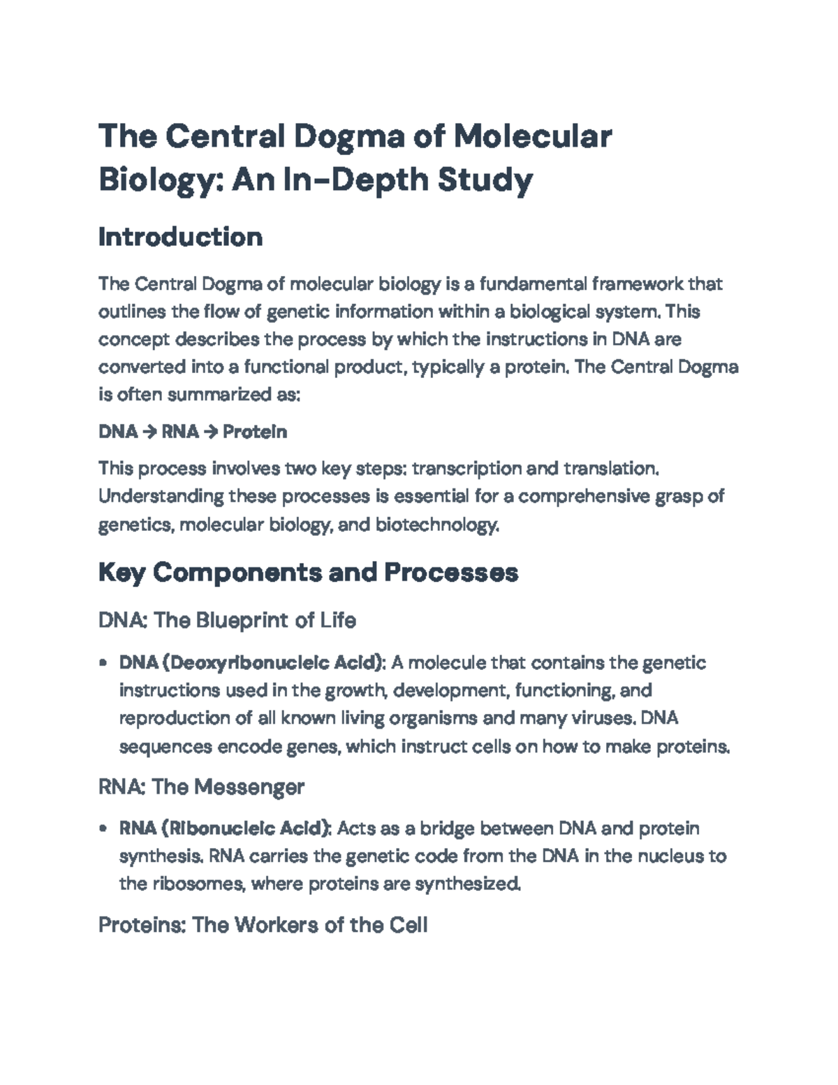 Central Dogma of Molecular Biology: Genetics and Biotechnology Overview ...