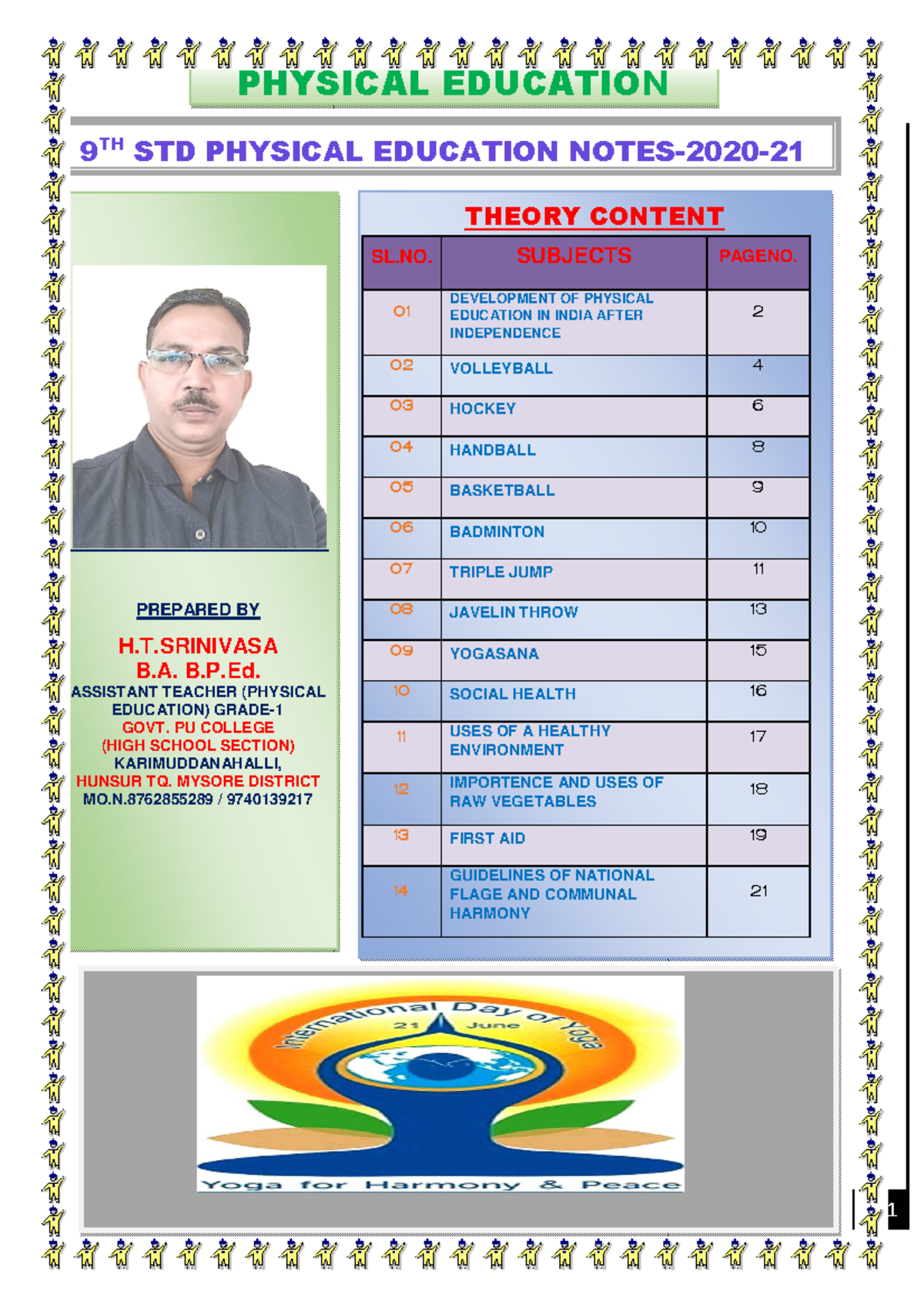 9th Std Physical Education Notes for 2020-21: Comprehensive Study Guide ...