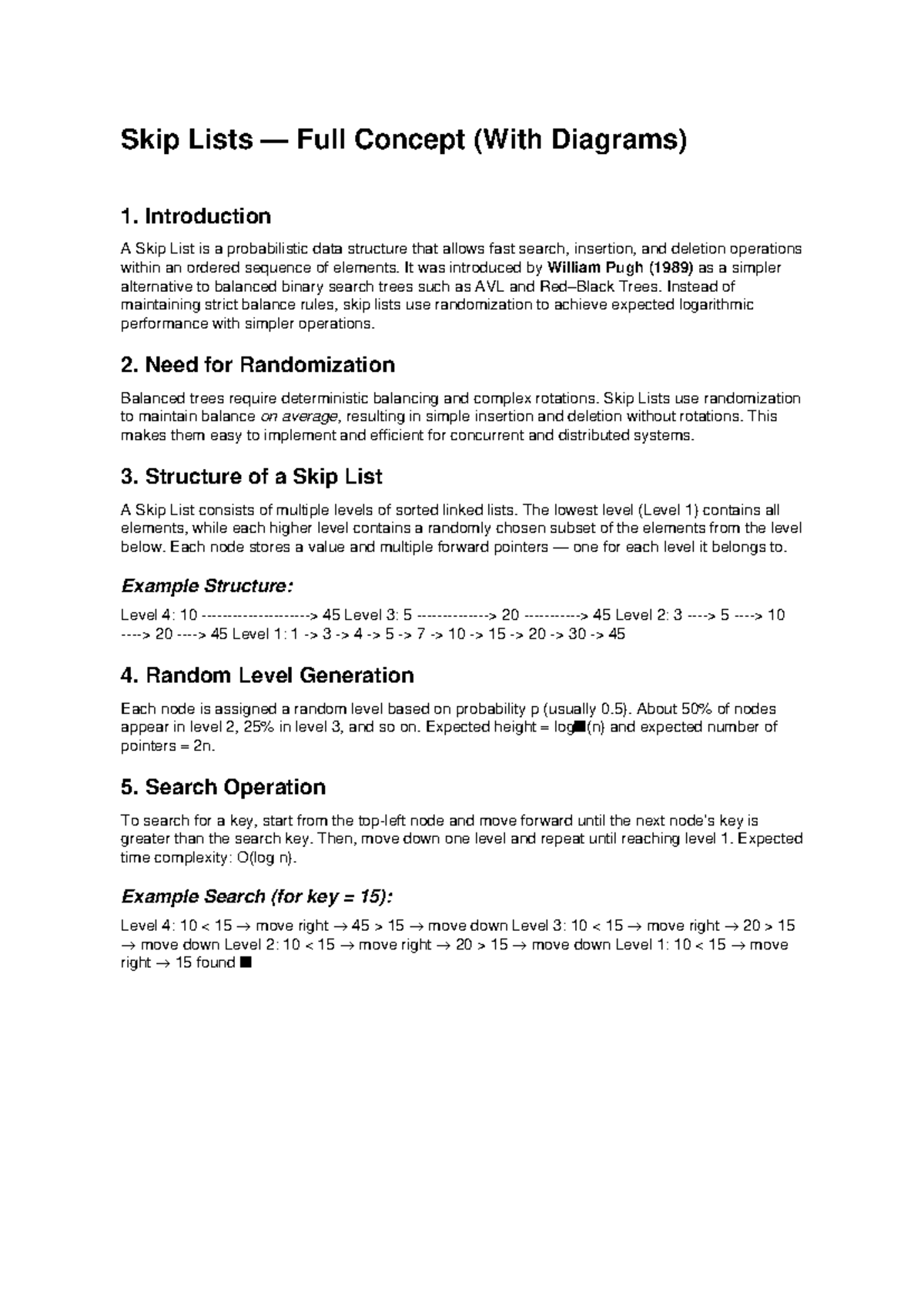 Skip Lists Full Concept: A Comprehensive Guide - Studocu
