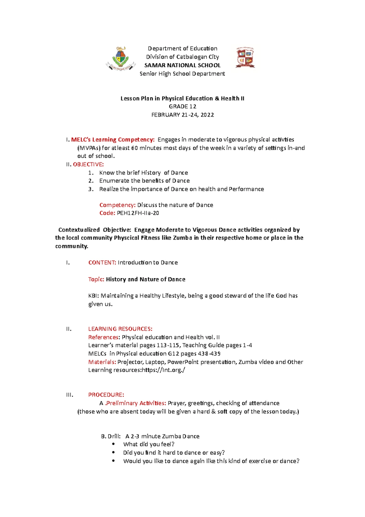 Contextualized Lesson Plan Math 6 - LESSON PLAN IN MATHEMATHETICS VI ...