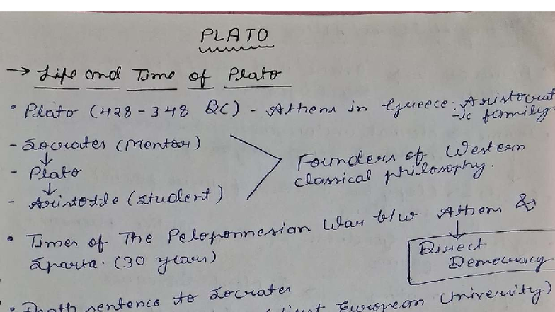 PLATO 101: Life, Philosophy, and Justice in the Republic - Studocu