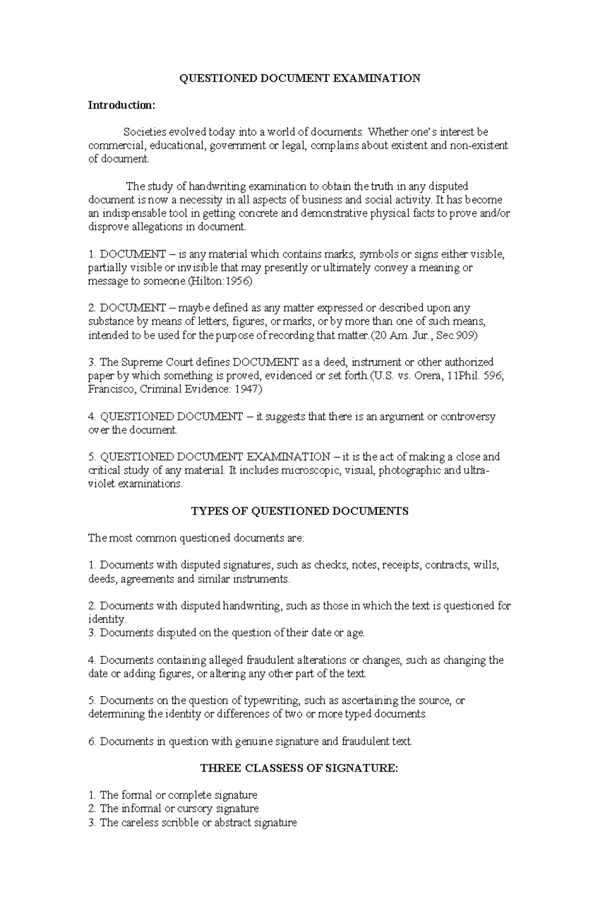 Questioned Document Examination: Key Concepts and Techniques - Studocu
