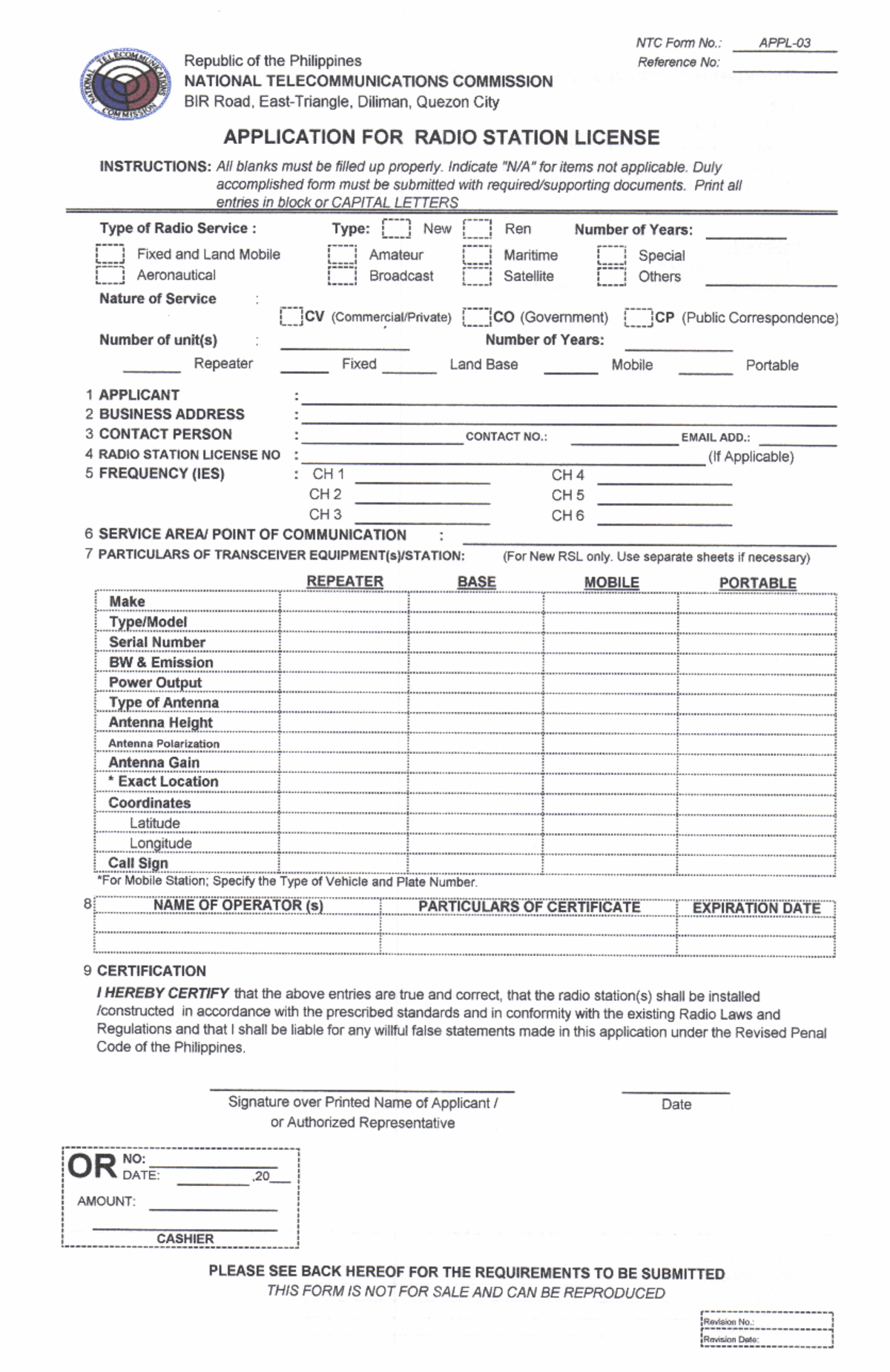 NTC-Application Form for Radio Station License Submission Guide - Studocu