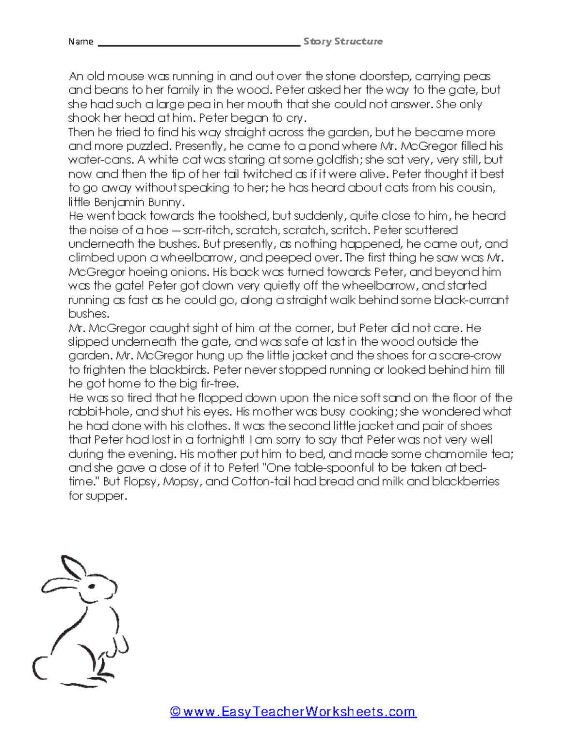 Tale of Peter Rabbit 2 - Reading Comprehension Notes - Studocu