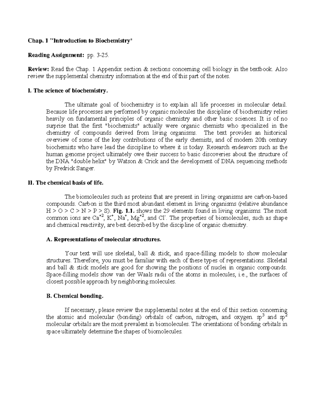 **BIOC 101: Intro to Biochemistry - Comprehensive Lecture Notes** - Studocu