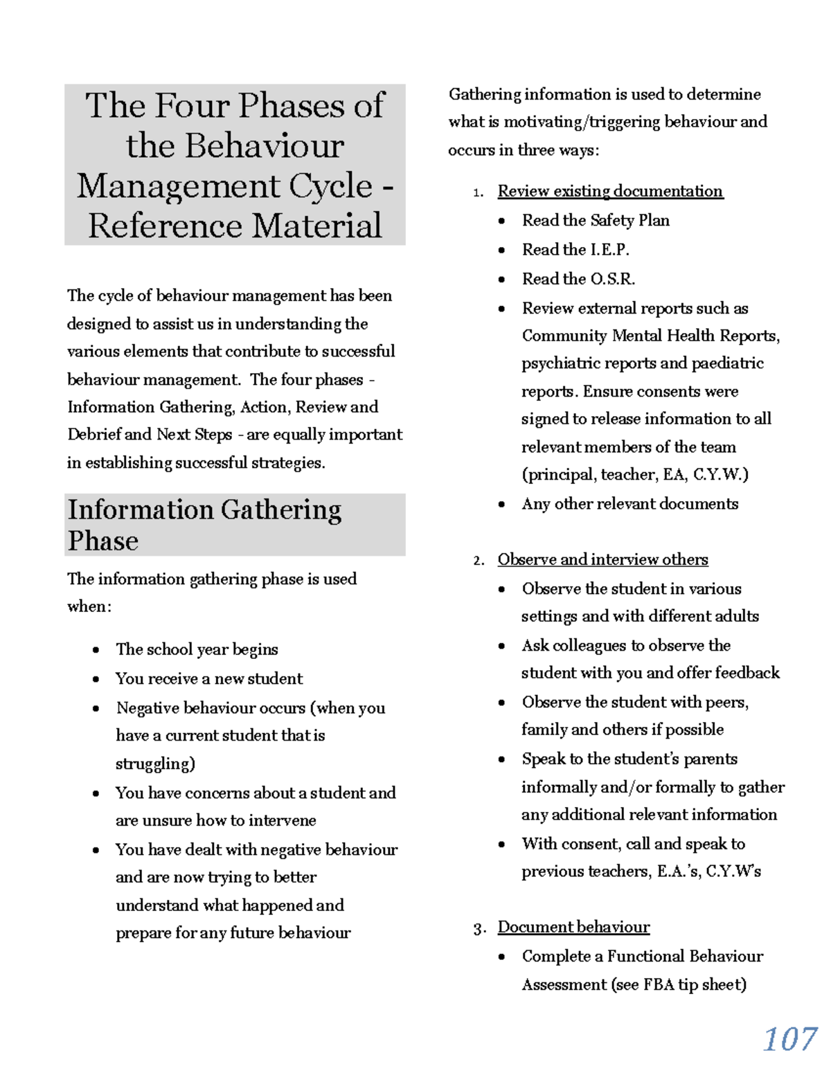 Four Phases of Behaviour Management Cycle - BMS Guide - Studocu