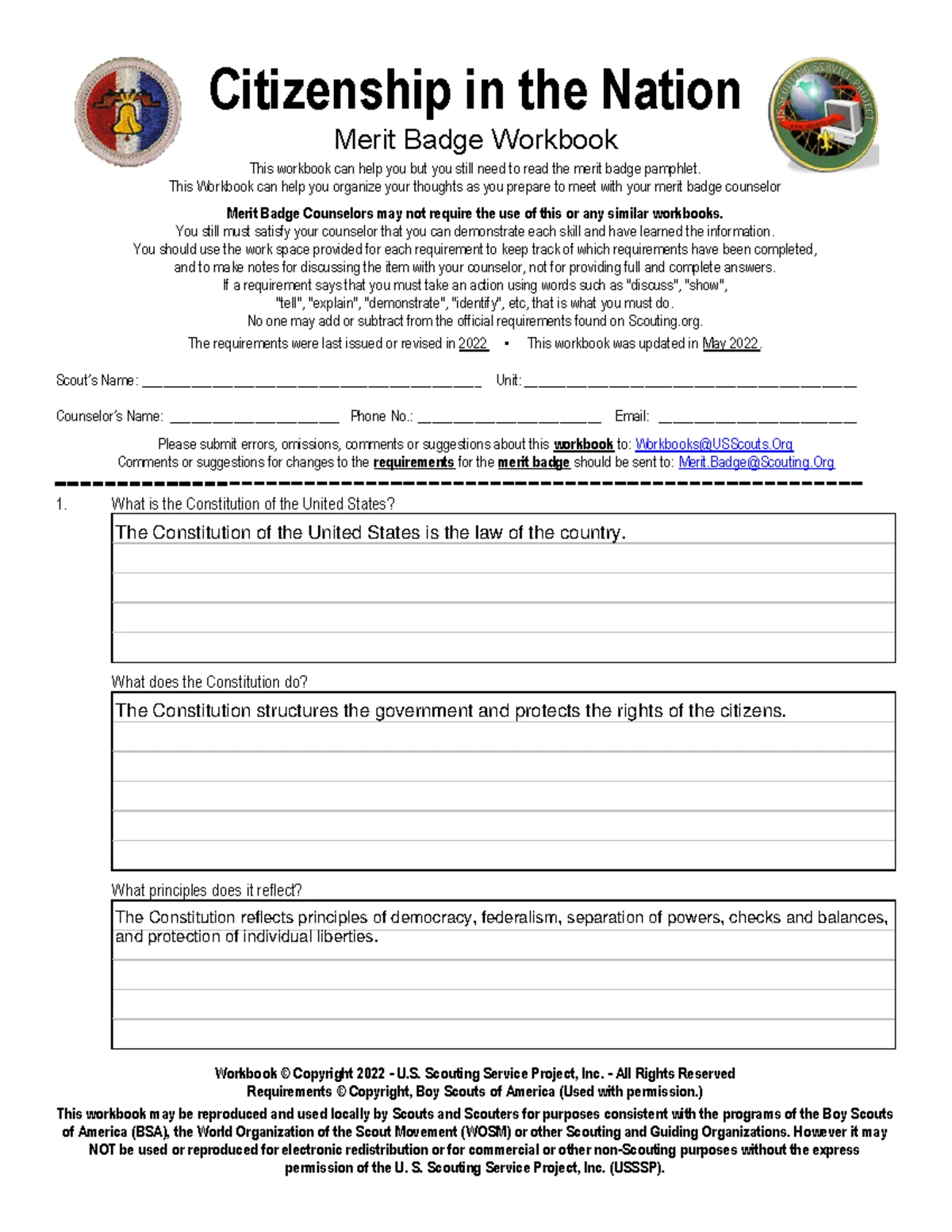 Citizenship in the World Merit Badge Workbook (2020) - Studocu