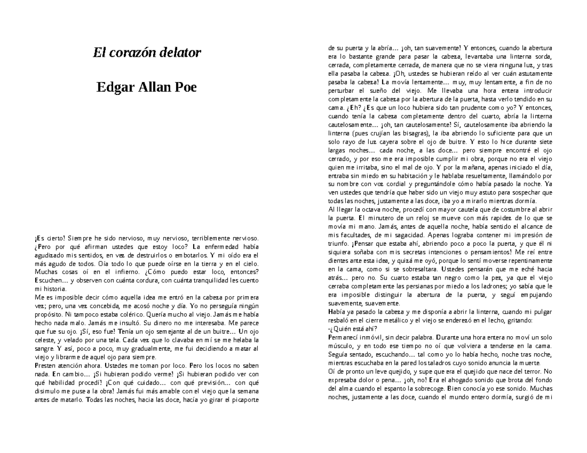IMP3 El corazón delator autor Edgar Allan Poe - El corazón delator ...