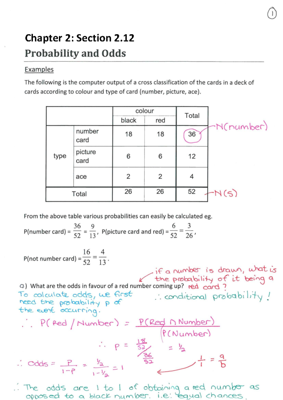 Chapter 2: Section 2.12 Probability & Odds - Extra Examples - Studocu