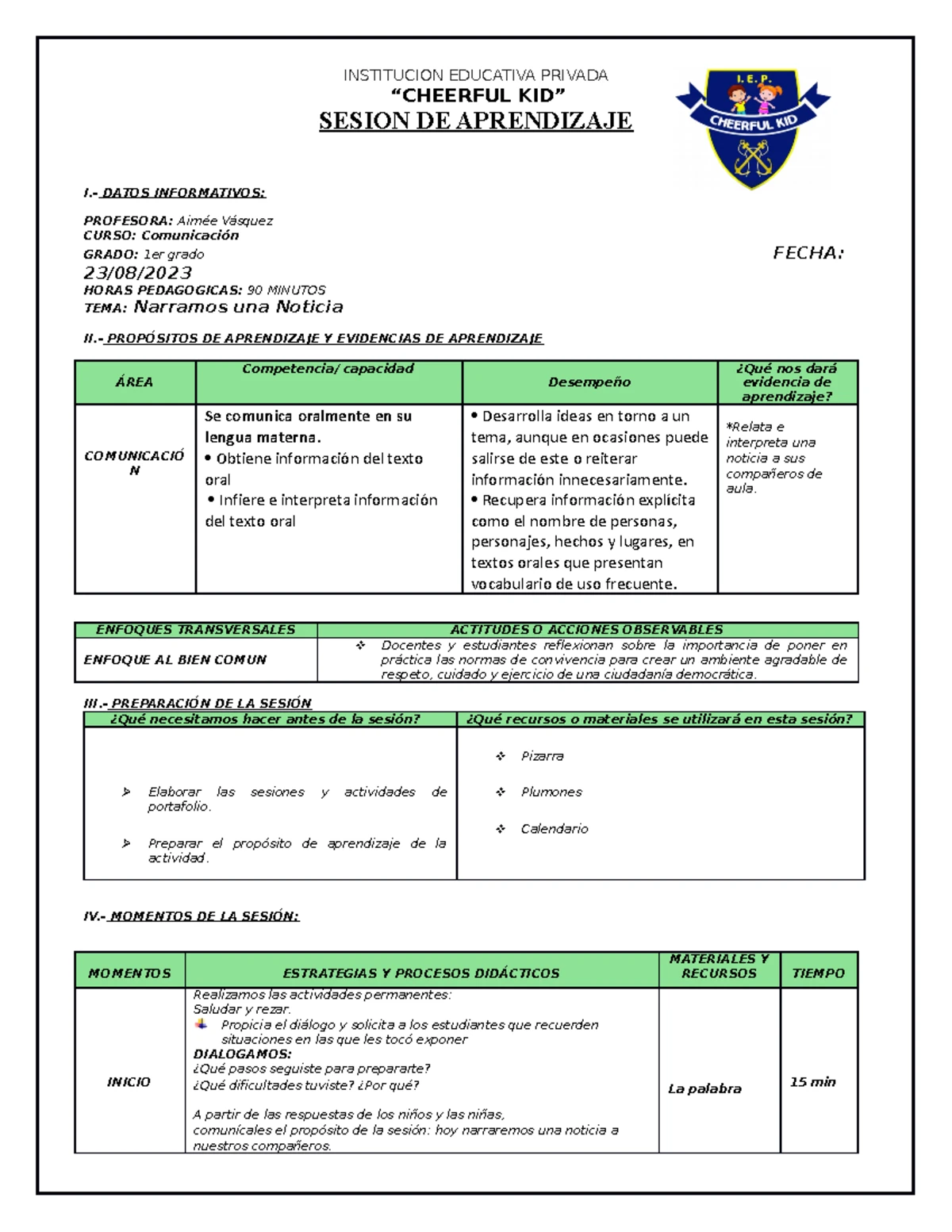 Sesión N3 proponemos acciones para cuidar el medio ambiente - ACTIVIDAD DE APRENDIZAJE N° 03 ...