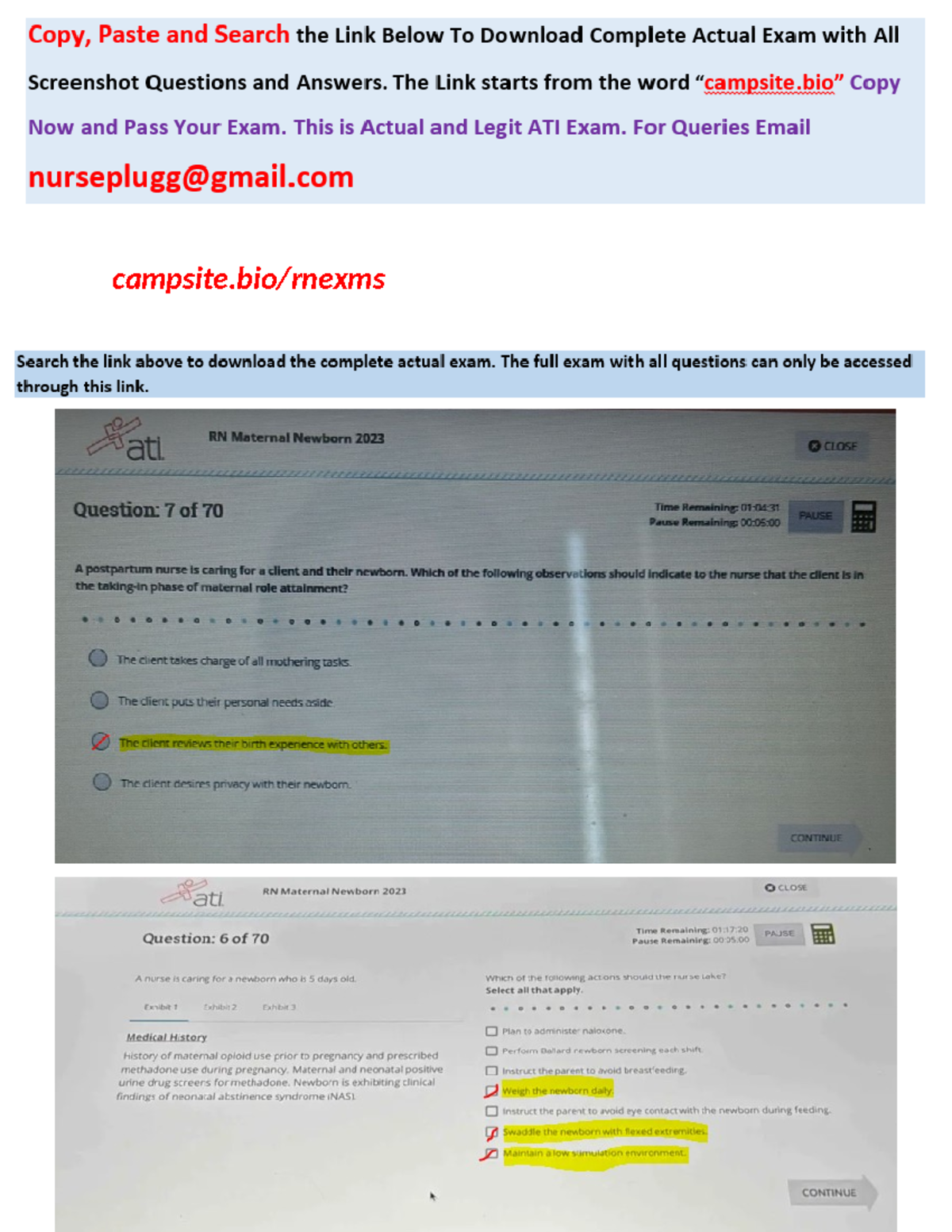 Pass ATI RN Maternal Newborn 2023 Proctored Exam NGN: 70 Q&A - Studocu