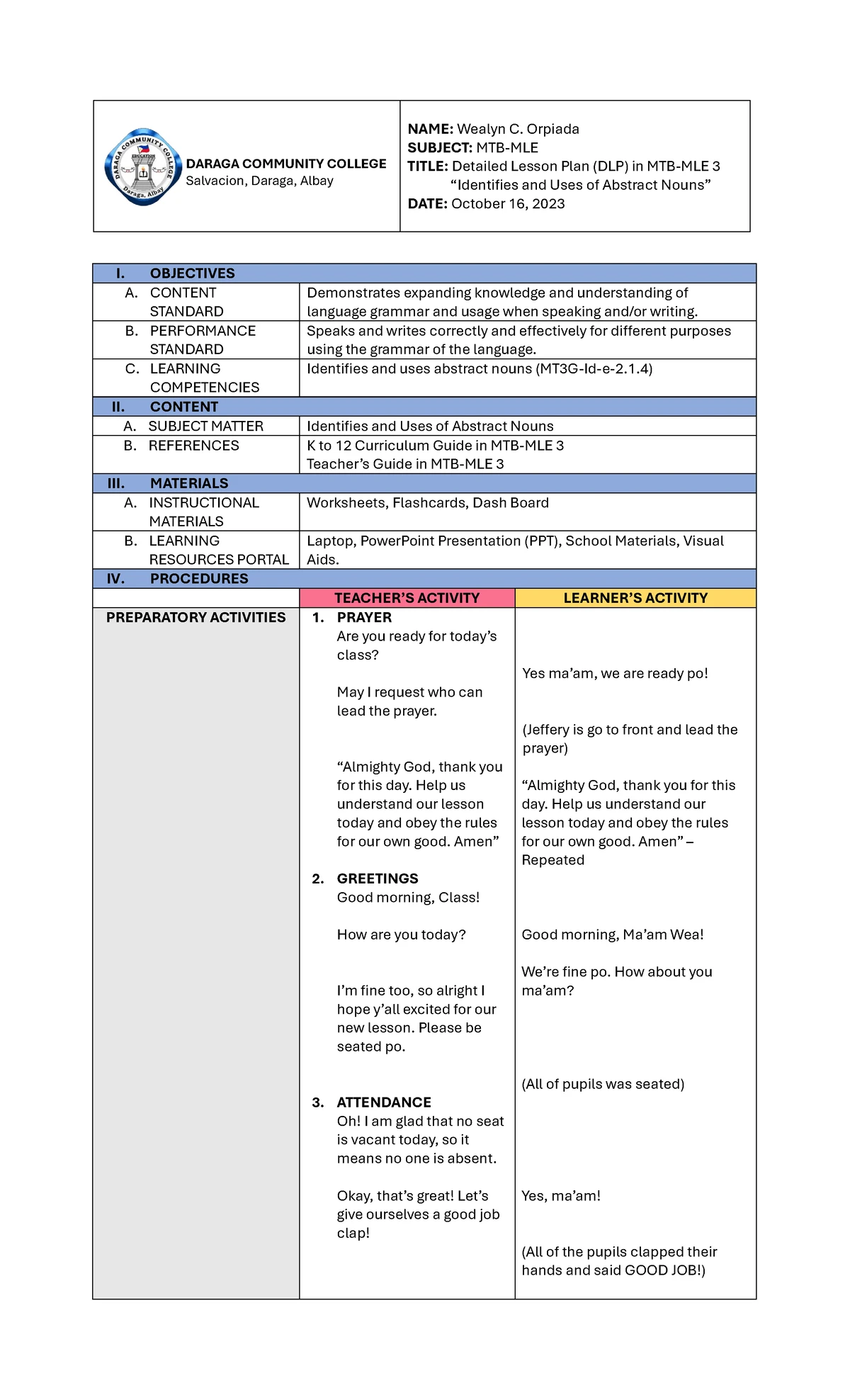 MC SSC 1 Banghay Aralin: Mga Taong Tumutulong sa Komunidad - Studocu