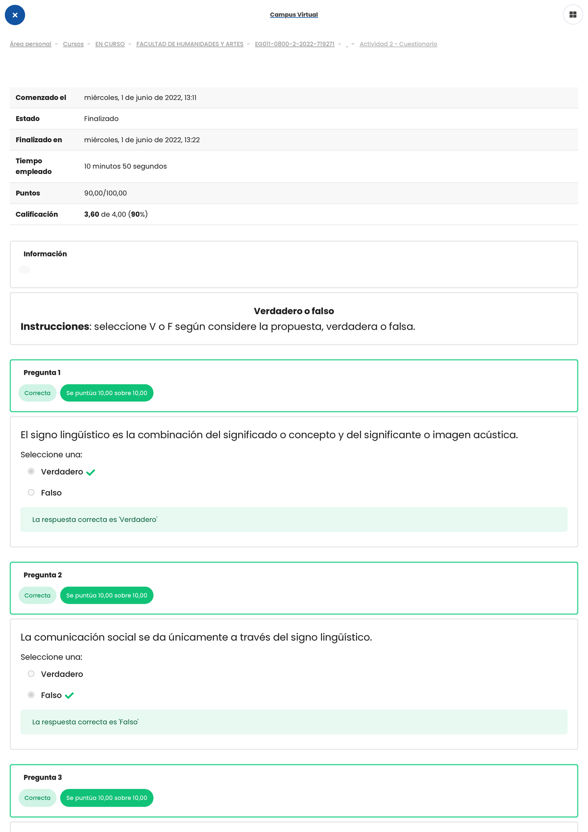 Cuestionario Final Actividad 2 - Español General EG011 - Studocu