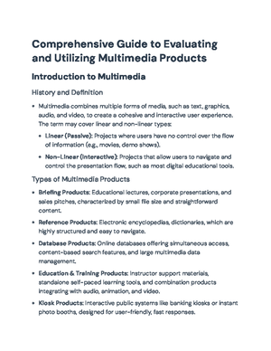 Comprehensive Overview of Multimedia Elements & Evaluation 101 ...