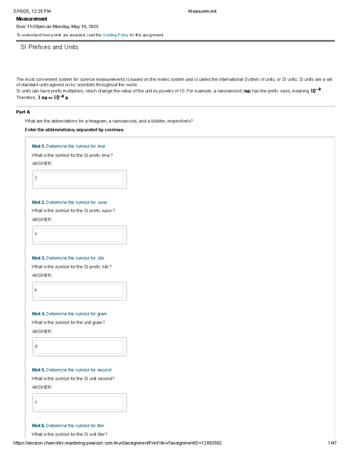 Measurement HW: Understanding SI Units and Significant Figures - Studocu