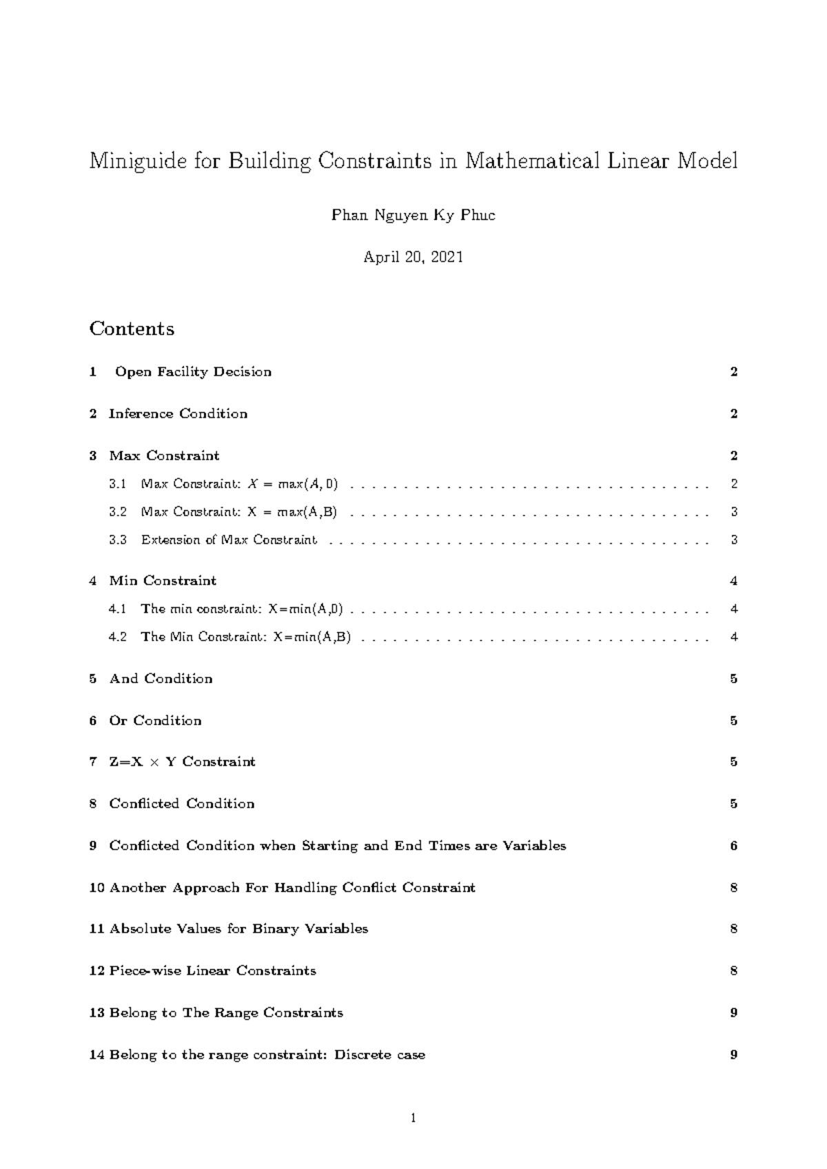 Building Constraints in Mathematical Linear Models (DMO 101) - Studocu