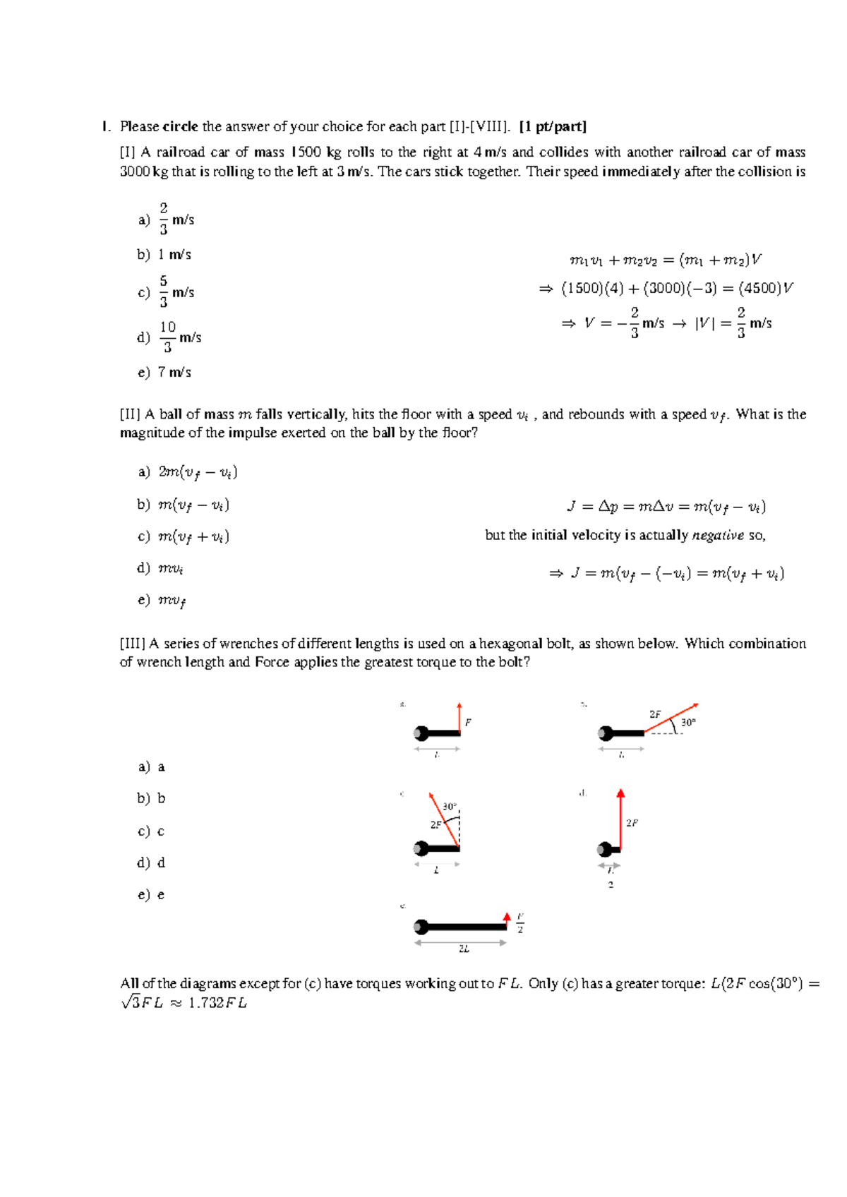 Physics 101 Practice Final Solutions: Key Concepts and Problem Breakdown - Studocu
