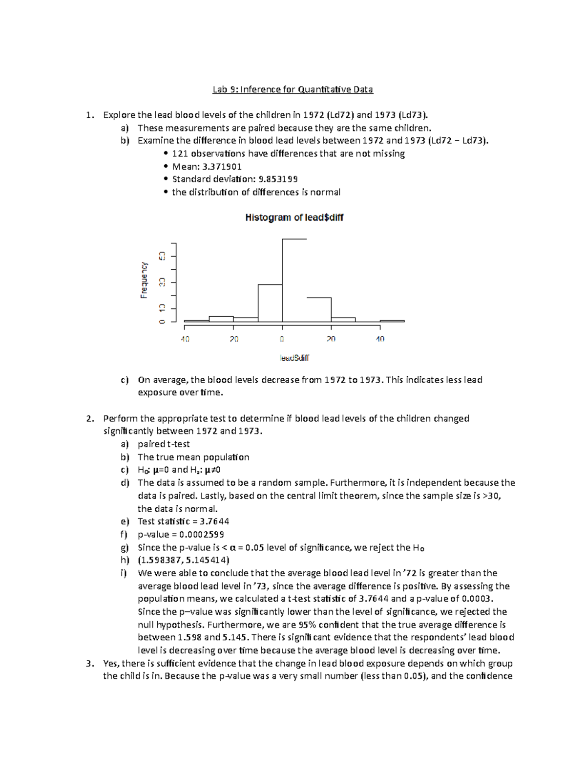 Lab 9 (3-25) - qtm lab assignment - Lab 9: Inference for Quantitative ...